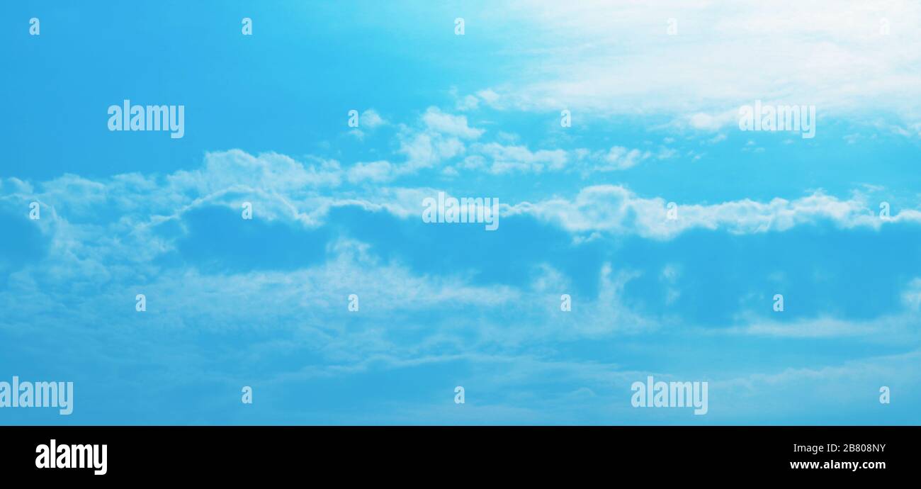 Beautiful blue sky with clouds background and bright lighting clear on ...