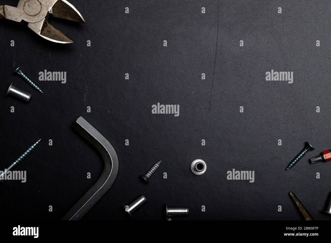 Set of tools with negative space and background for advertising Stock ...