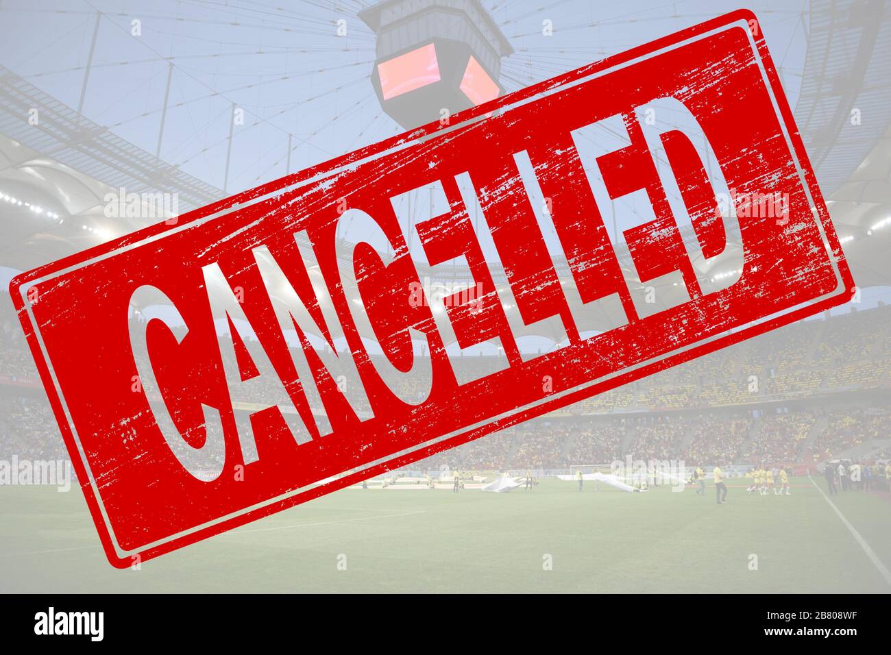 Cancelled sport event background - concept of cancellation events due ...