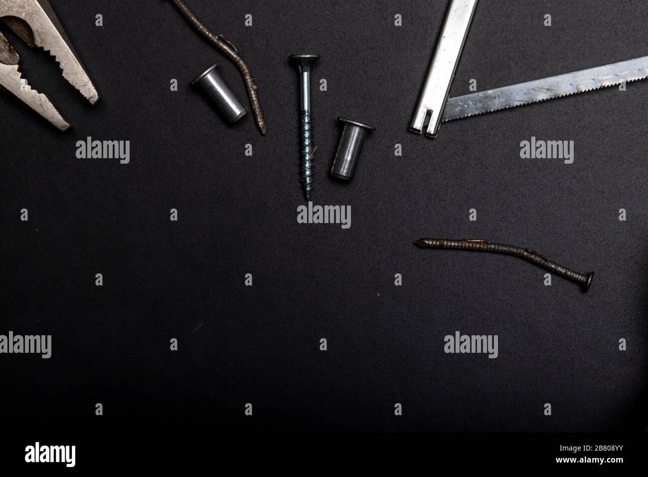 Set of tools with negative space and background for advertising Stock ...