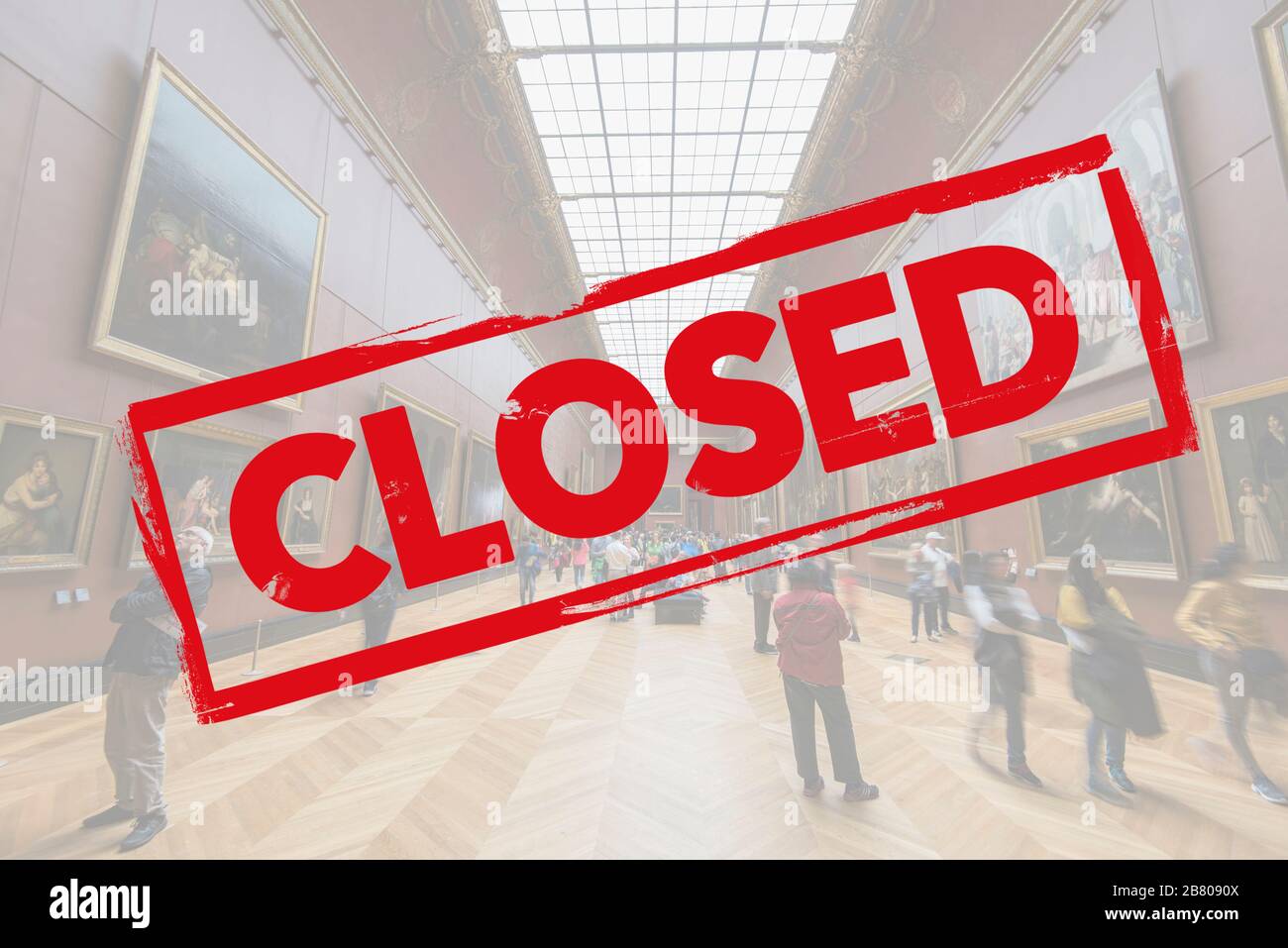 Closed museum background - concept of cancellation events due to covid ...