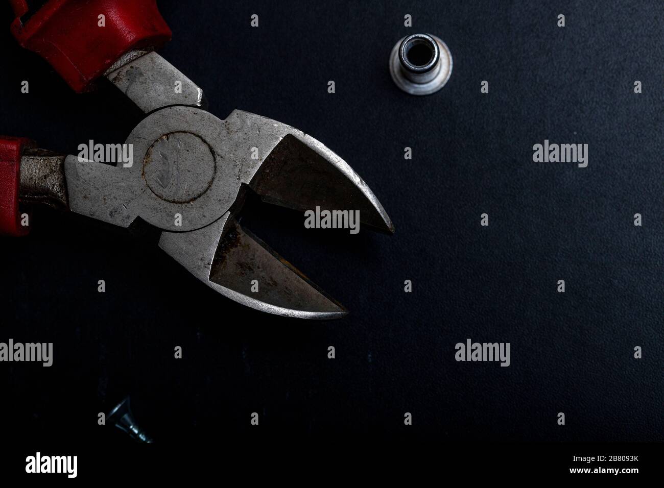 Set of tools with negative space and background for advertising Stock ...