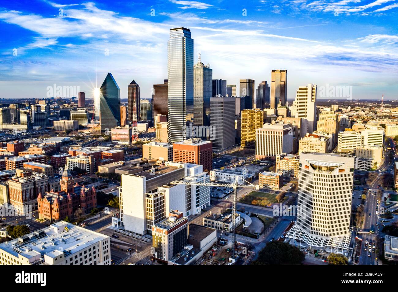 Aerial View of Downtown Dallas on a Summer Afternoon - Dallas, Texas ...