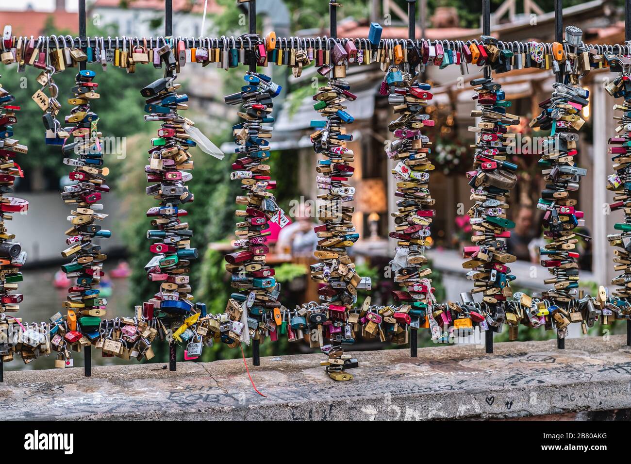 love locks John Lennon Bridge Prague Stock Photo - Alamy