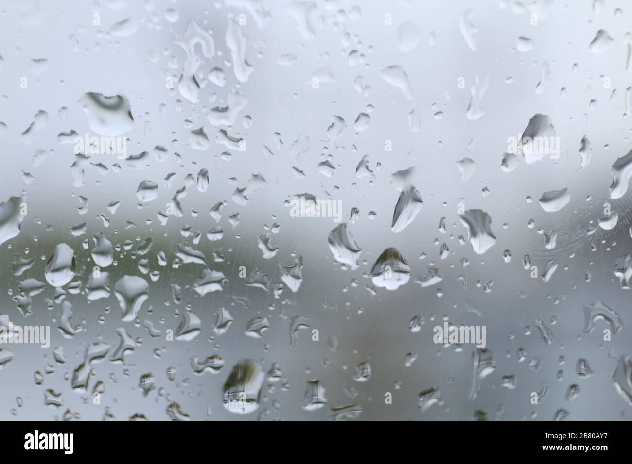 Glass Window Rain Storm Rain Drops On Windshield Glass Window Stock
