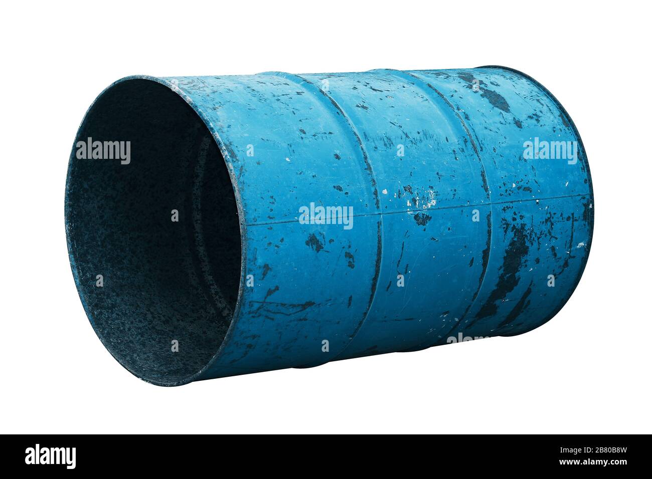 Barrel Oil blue Old isolated on background white Stock Photo - Alamy
