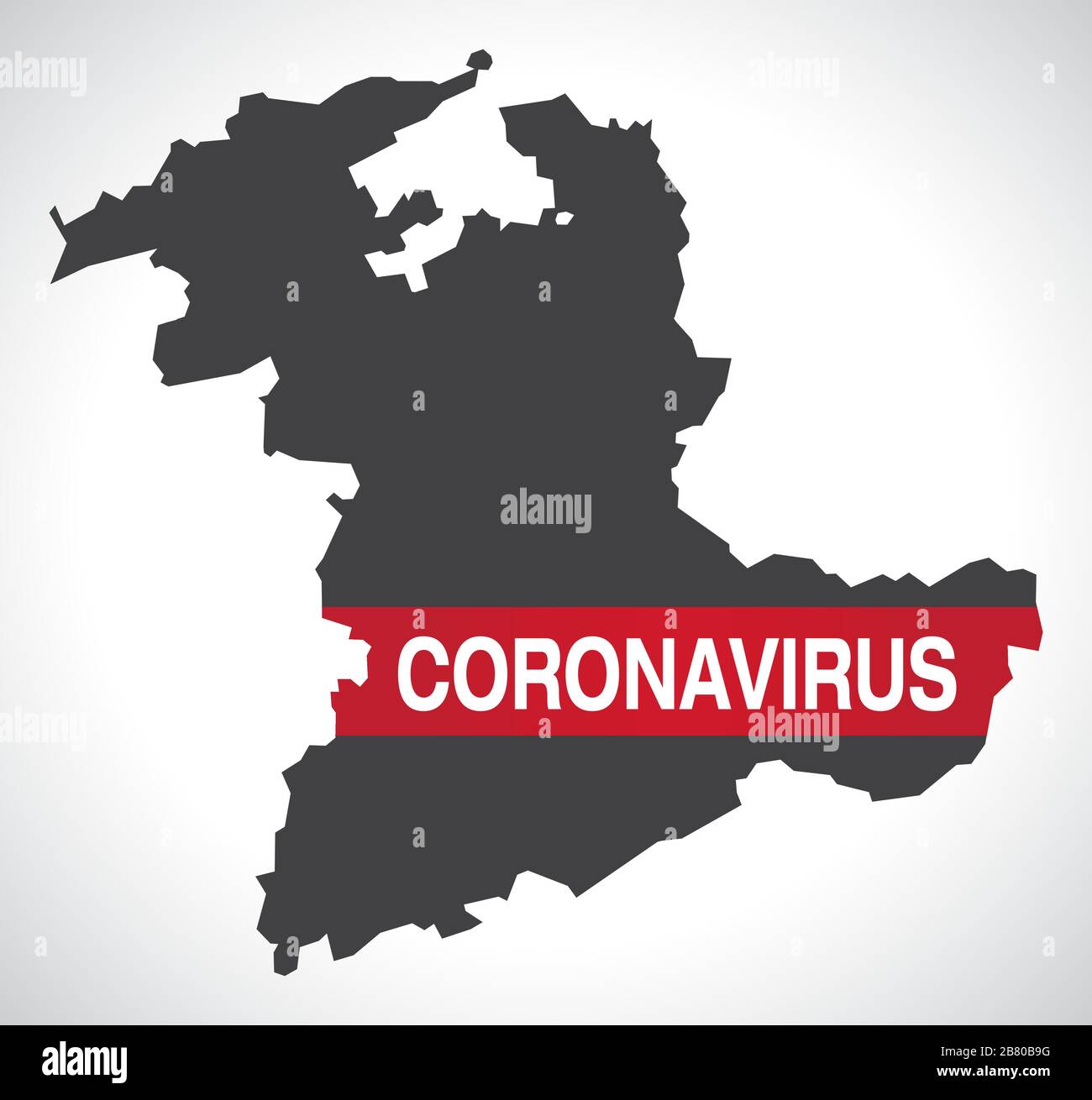 Bern SWITZERLAND canton map with Coronavirus warning illustration Stock ...