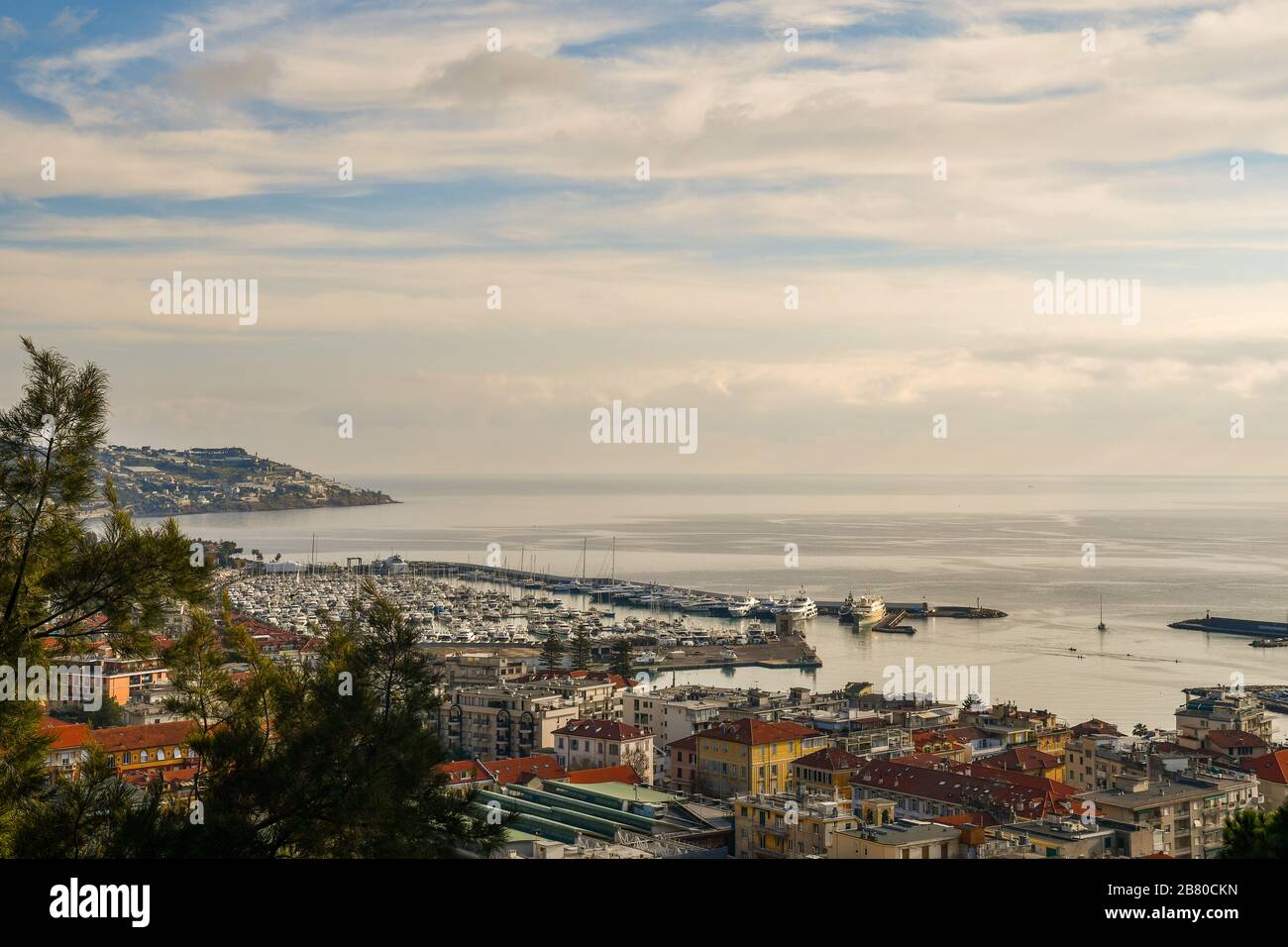 Clouds over bay and harbor of coastal city hi-res stock photography and ...