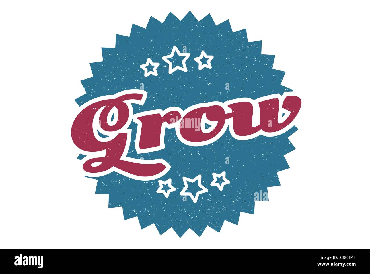 grow sign. grow round vintage retro label. grow Stock Vector Image ...