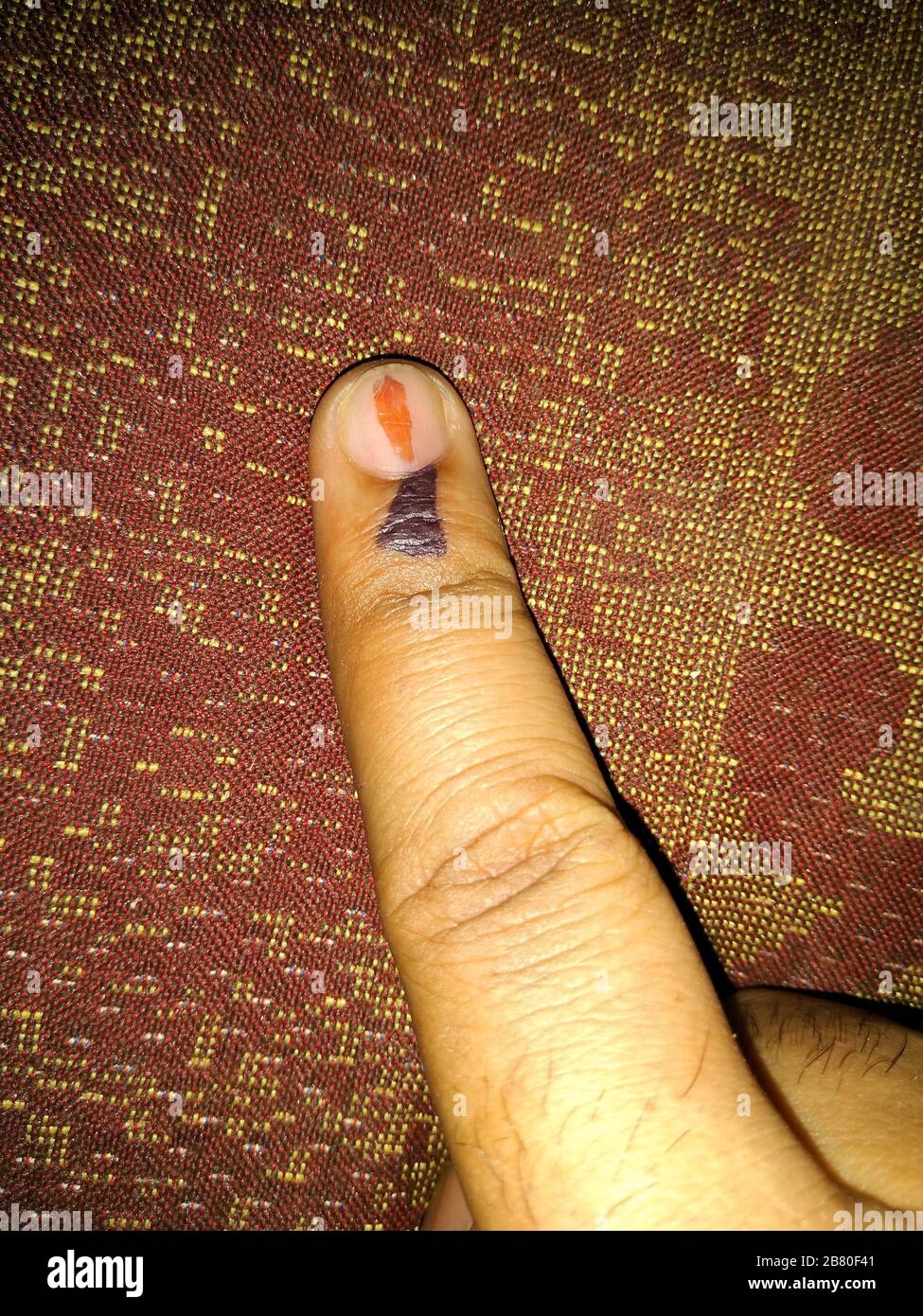 Finger showing voting sign Stock Photo - Alamy