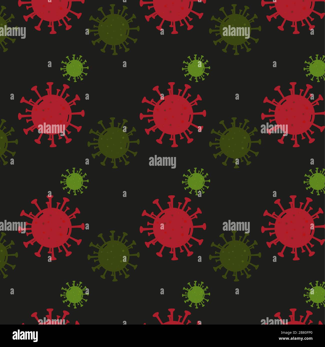 Vector virus pattern, corona, covid-19 virüs on black background Stock ...