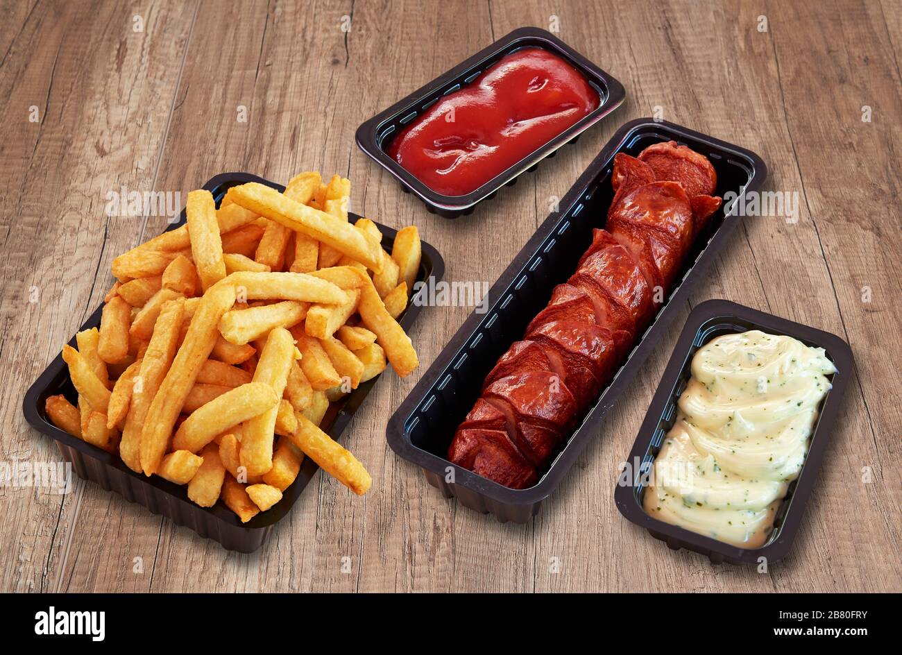 Fast food Snack and french fries. Each snack have a clipping path Stock ...