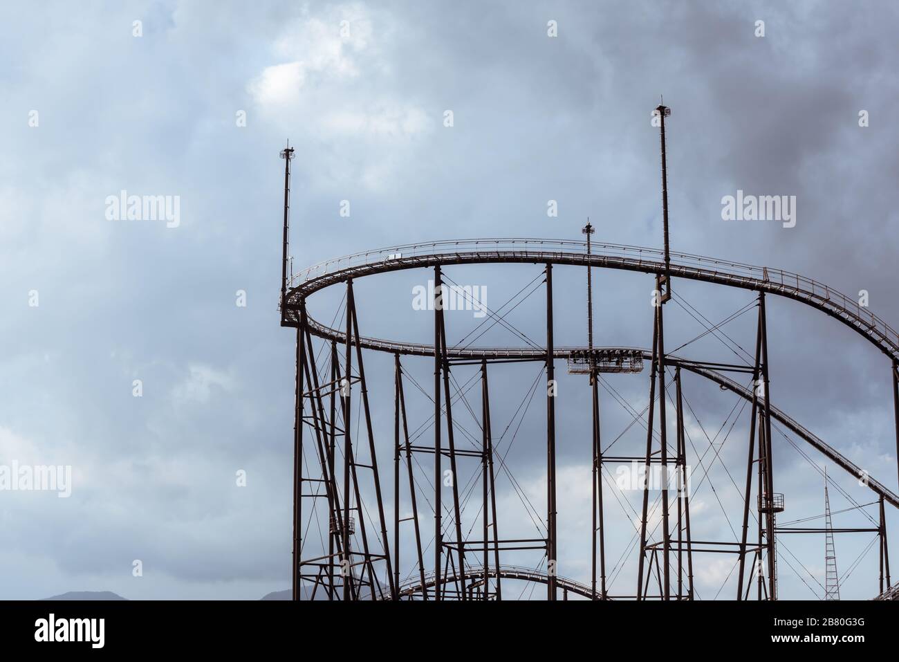 detail of roller coaster curves and steel frame Stock Photo - Alamy