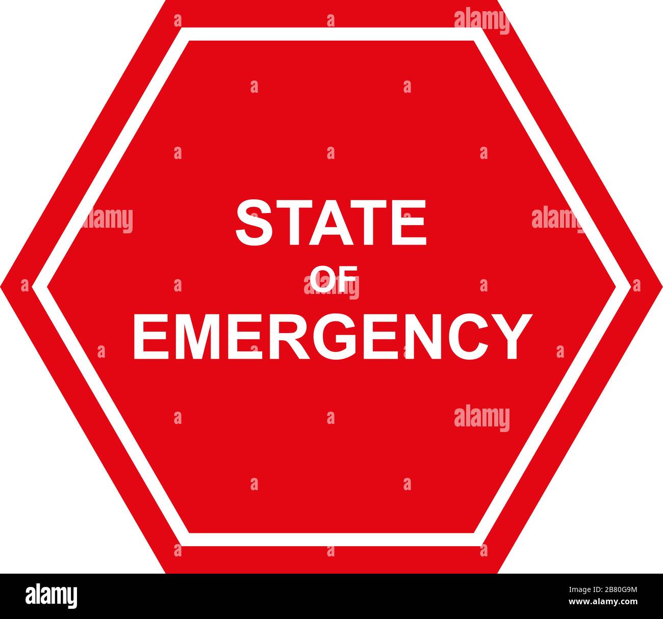 State of emergency sign on red warning sign vector Stock Vector Image ...