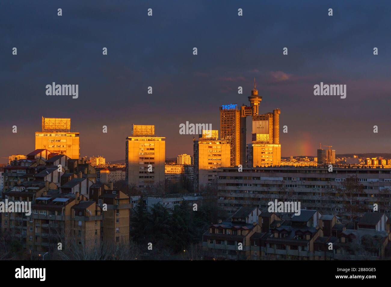 Beautiful cityscape image of Belgrade, Serbia at sunset - amazing ...
