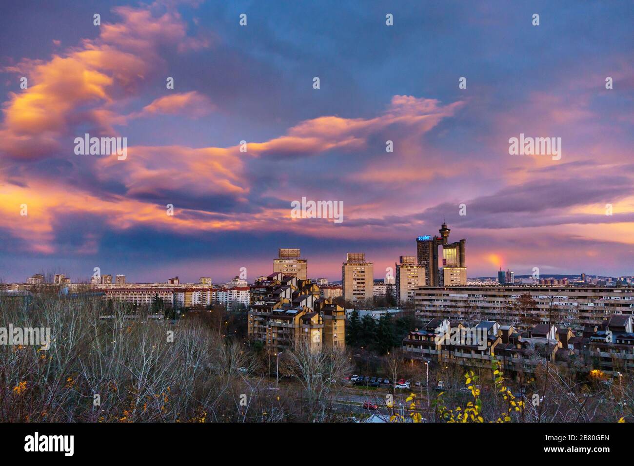 Beautiful cityscape image of Belgrade, Serbia at sunset - amazing ...
