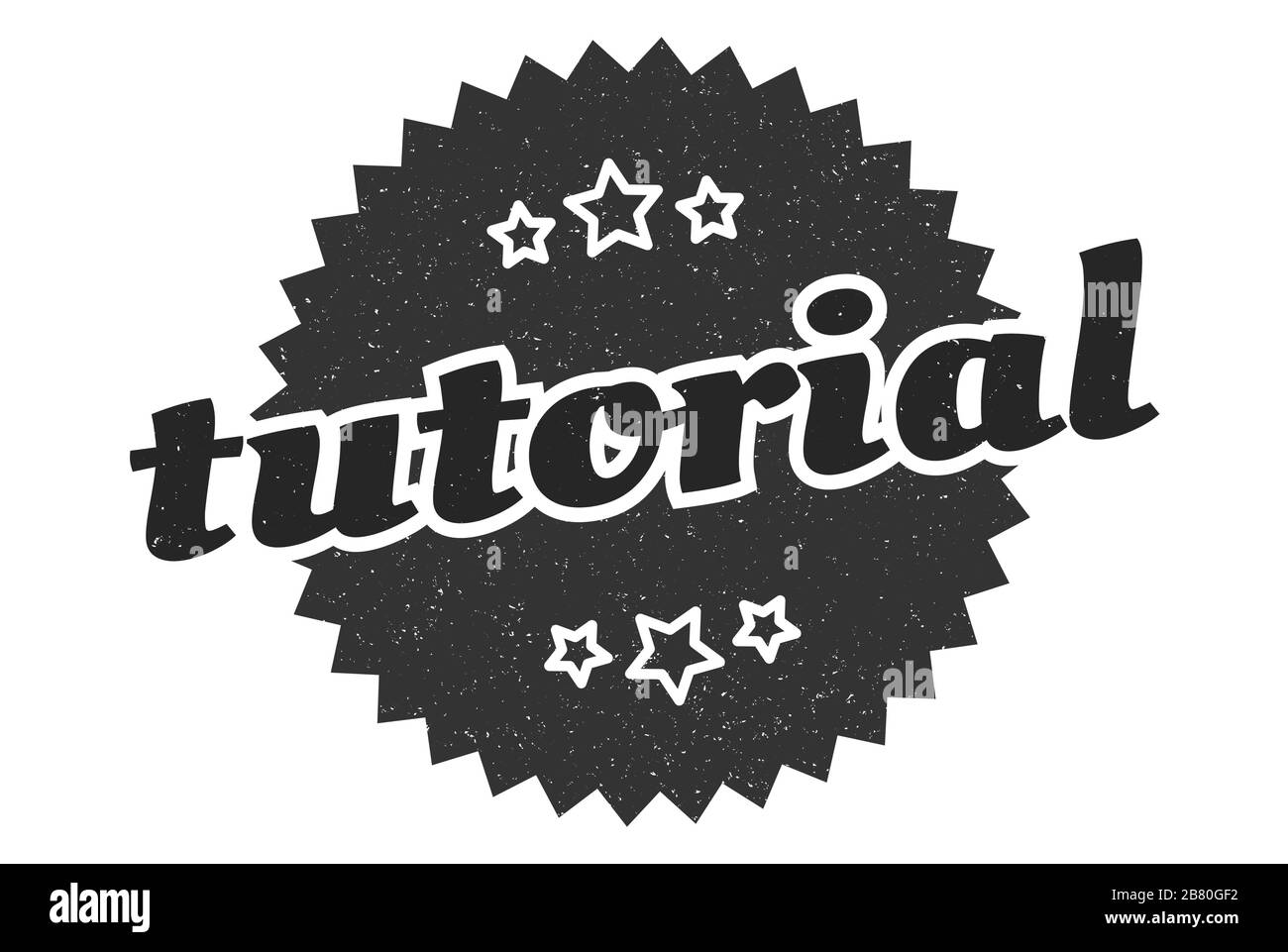 tutorial sign. tutorial round vintage retro label. tutorial Stock ...