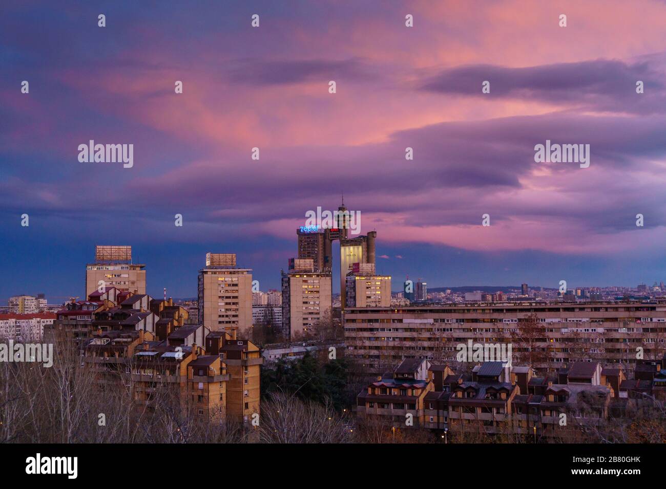 Beautiful cityscape image of Belgrade, Serbia at sunset - amazing ...