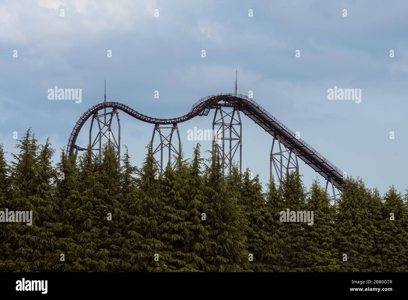 detail of roller coaster curves and steel frame Stock Photo - Alamy