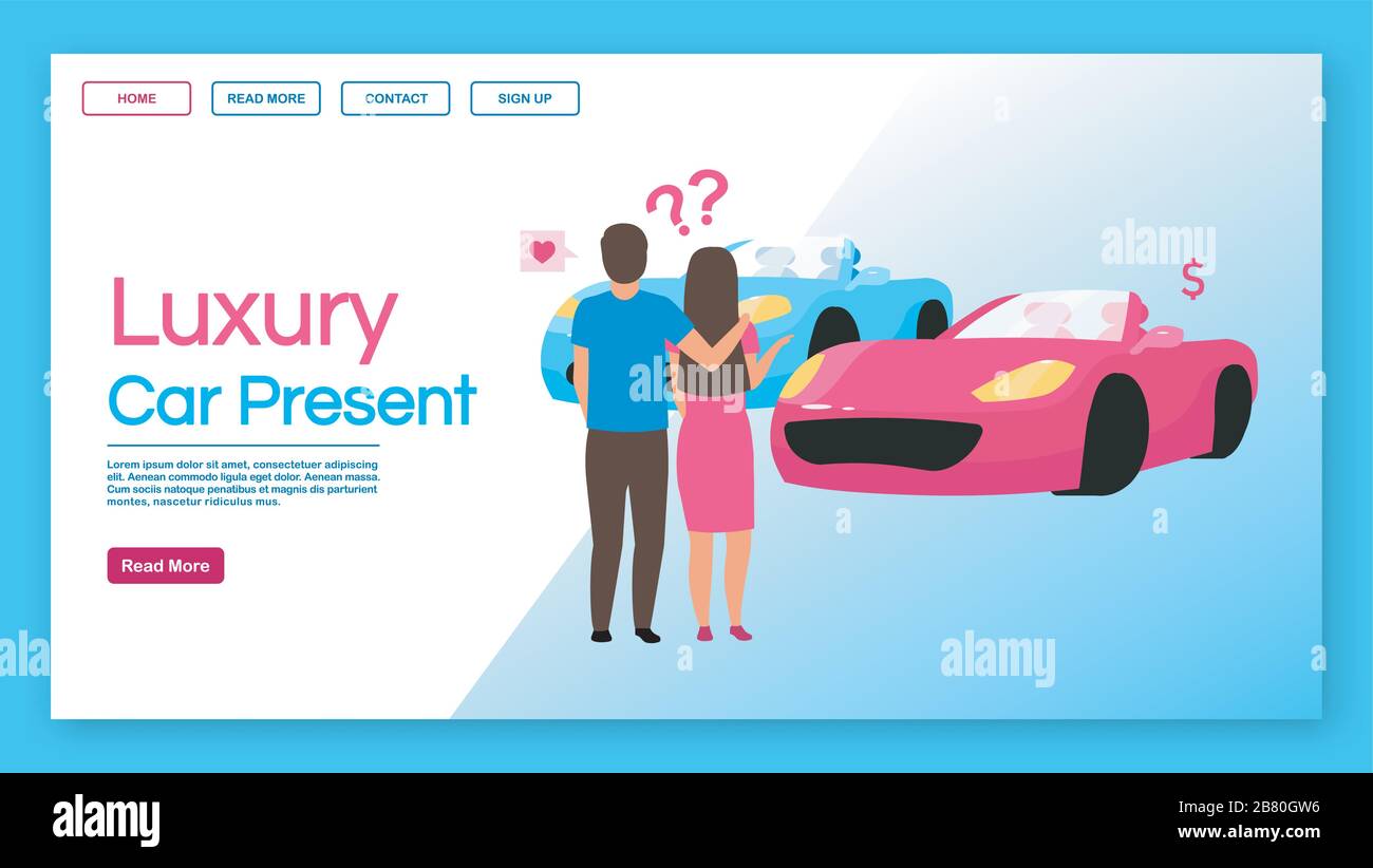 Luxury car present landing page vector template Stock Vector Image ...