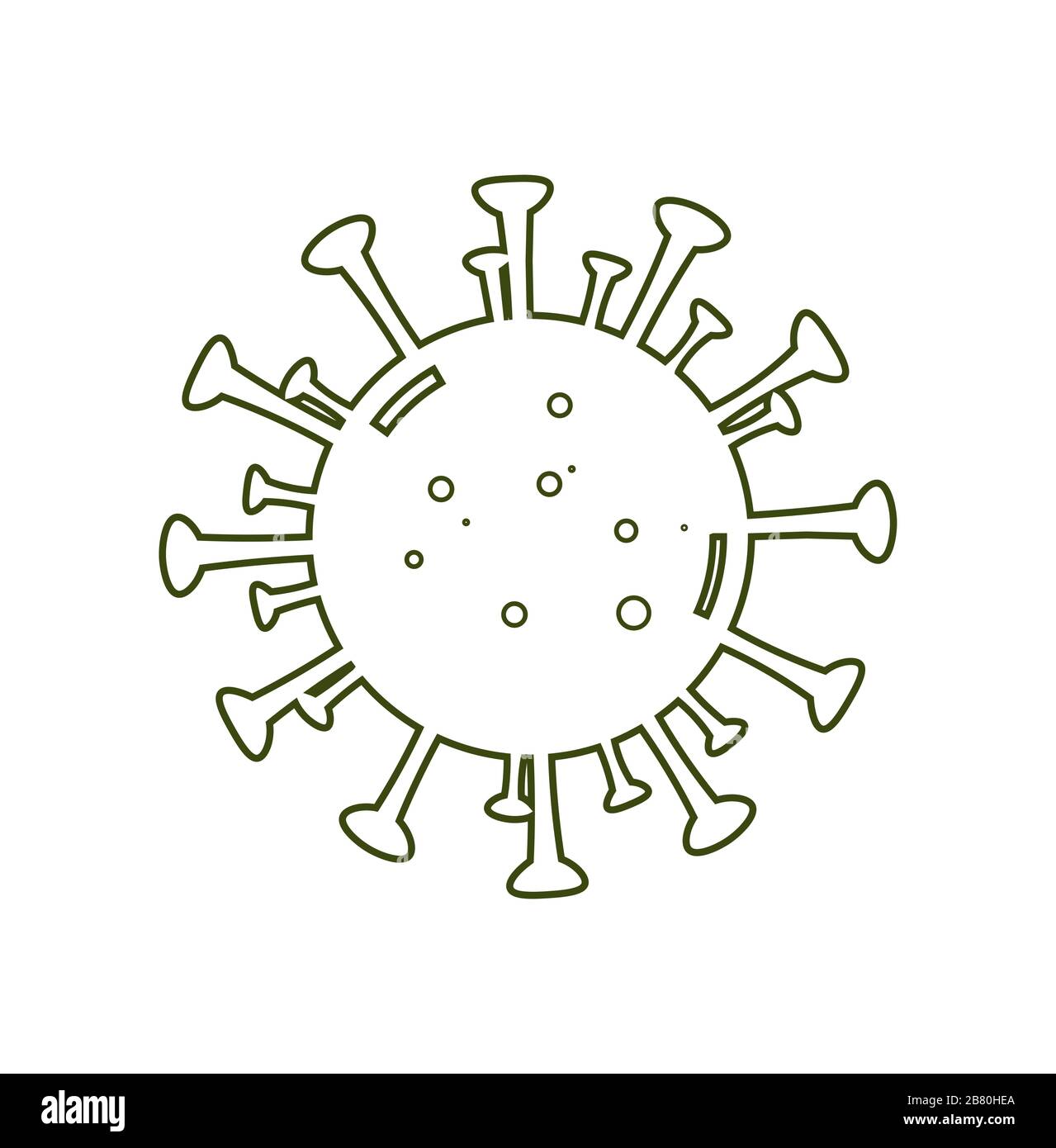 Virus icon, logo, simple design with only border , isolated on white ...