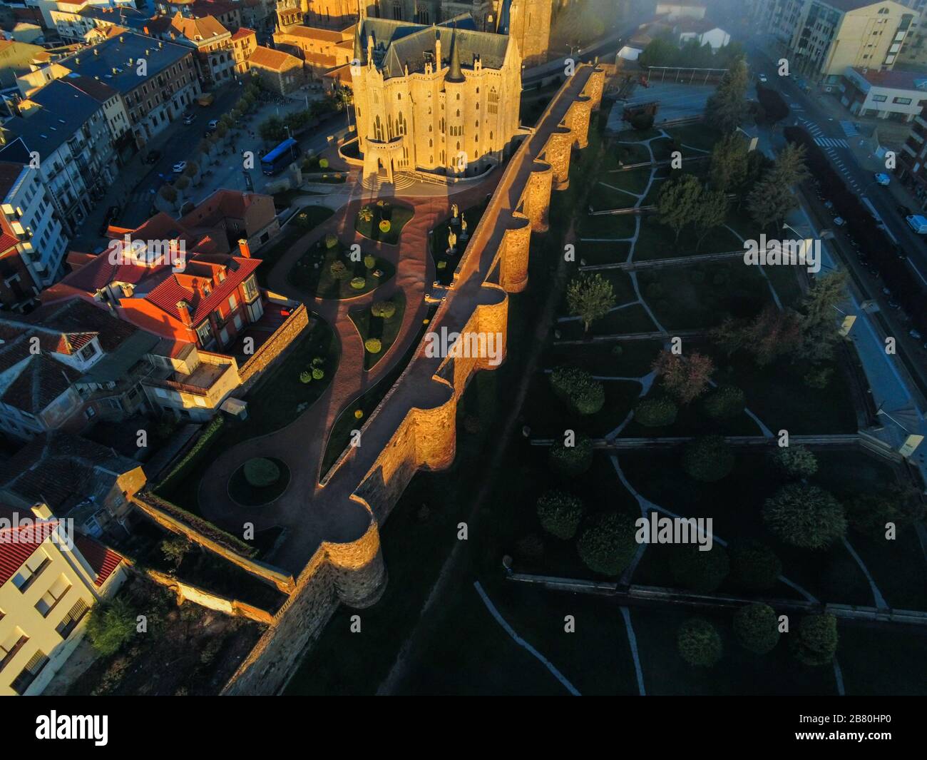 Aerial view astorga town in hi-res stock photography and images - Alamy