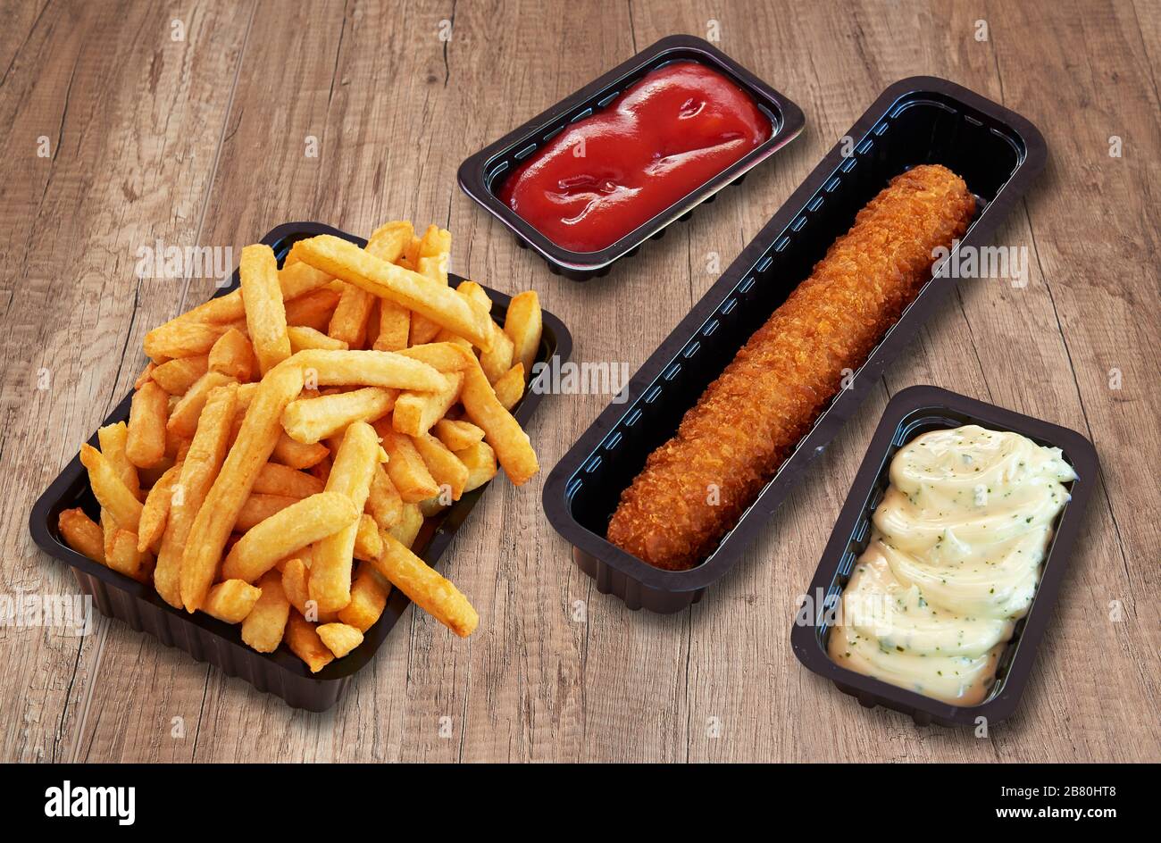 Fast food Snack and french fries. Each snack have a clipping path Stock ...