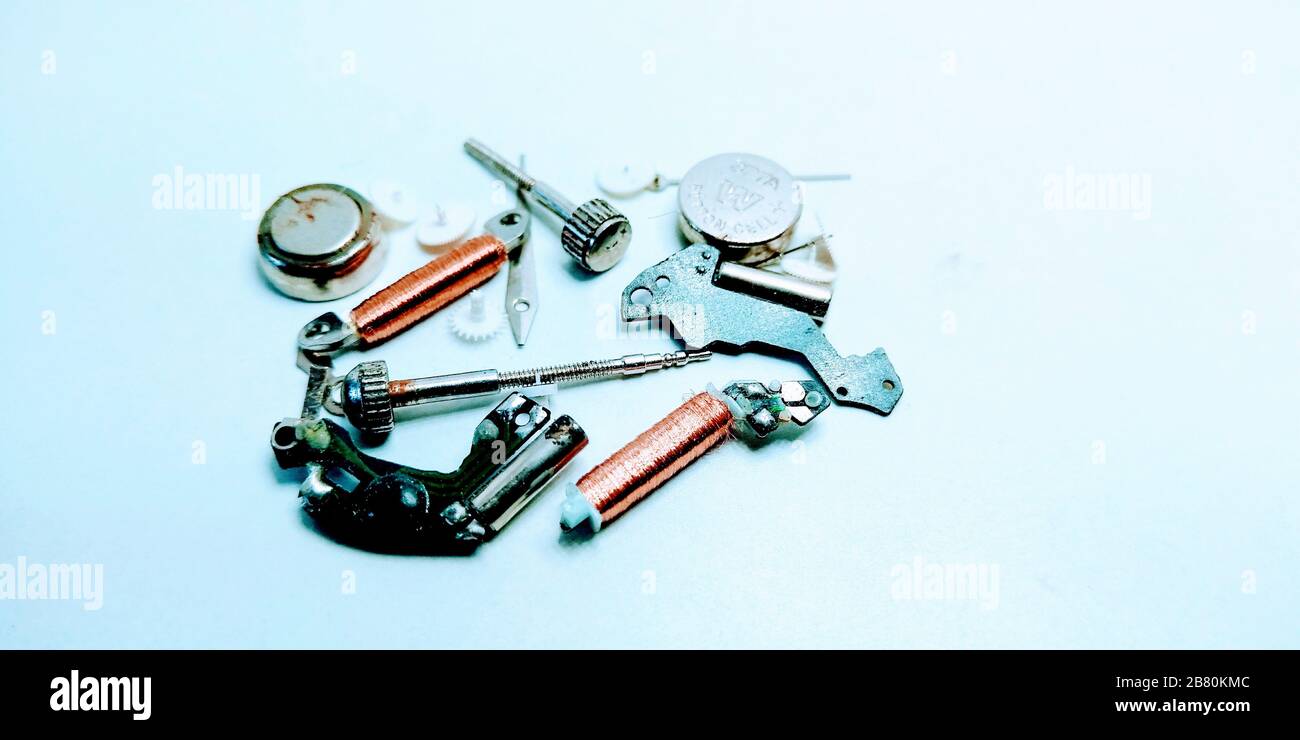 A picture of wristwatch parts Stock Photo - Alamy
