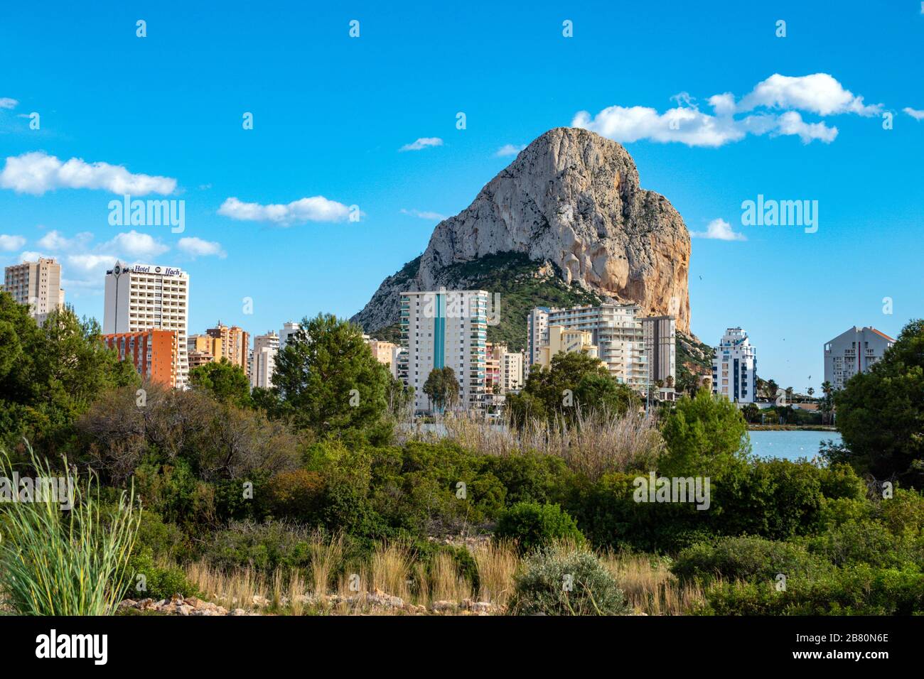 The rocky peak of the Penon d'Ifach, Calpe, Calp, Costa Blanca, Spain ...