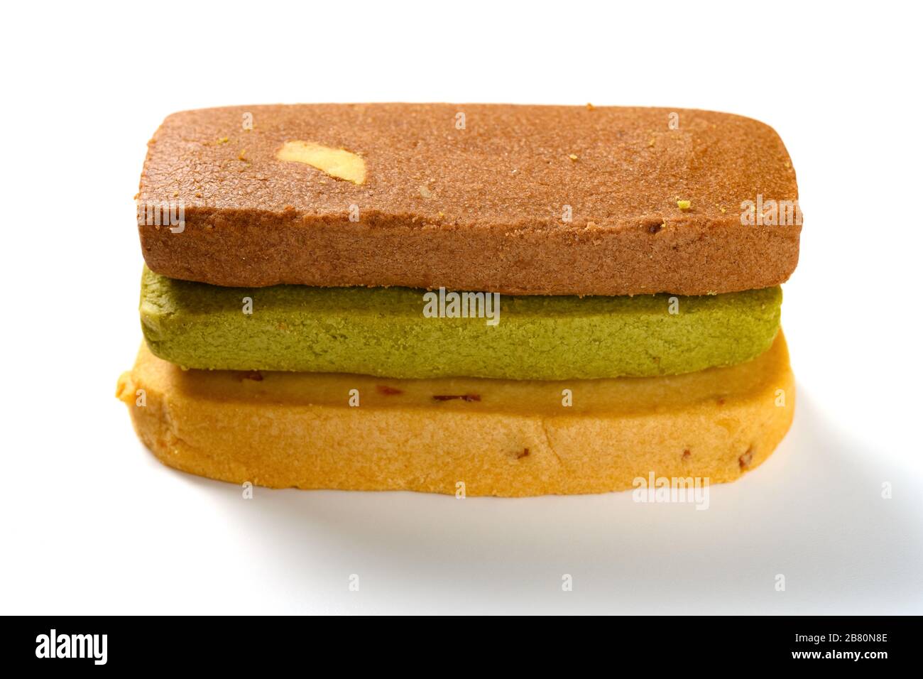 side view different flavors sweet cookies on white background Stock ...