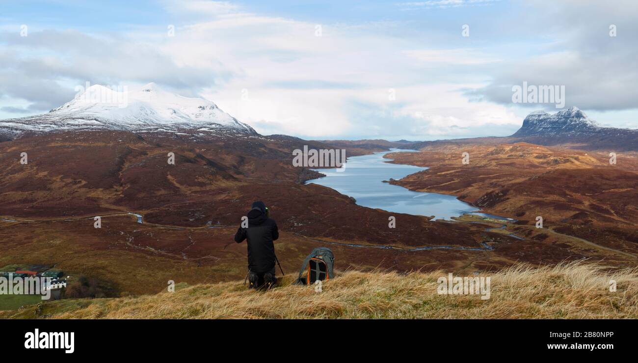 Landscape Photographer above Elphin, Highland Scotland Stock Photo - Alamy
