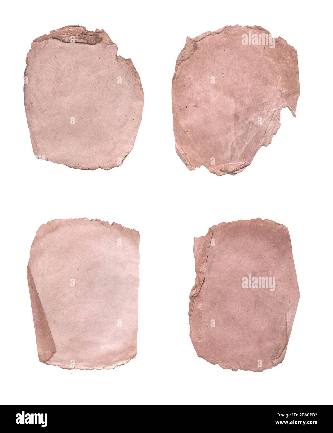 Aged and worn paper set. Old paper sheets isolated on white Stock Photo ...