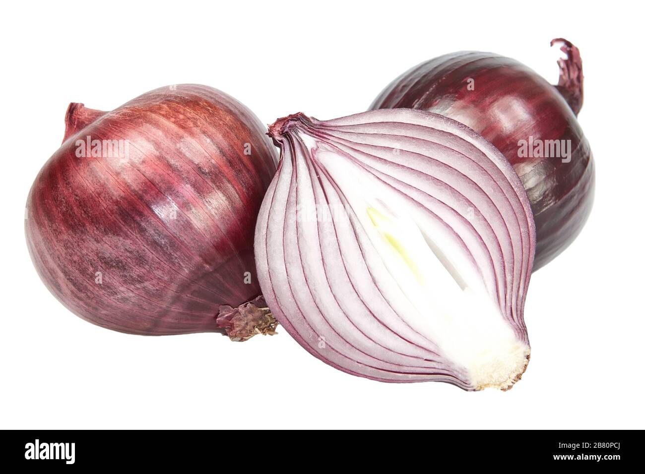 Red onion cut. On a white background Stock Photo - Alamy