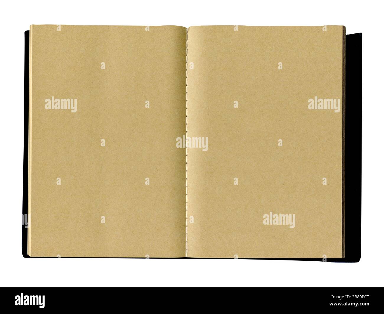 Kraft notebook on a white background. Brown paper cover isolated on ...