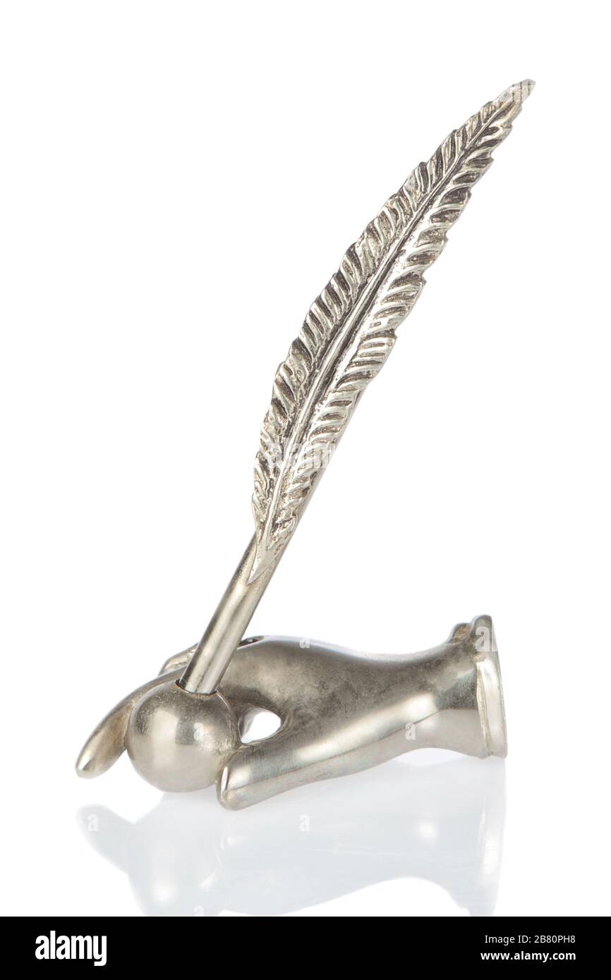 Hand holding quill pen hi-res stock photography and images - Alamy