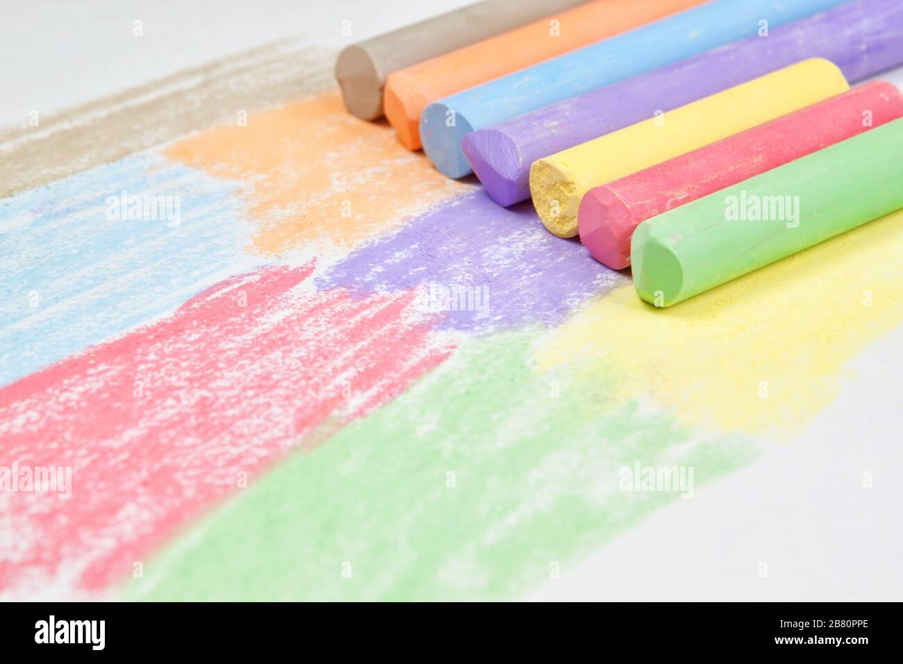 Children drawing with chalk Stock Photo - Alamy