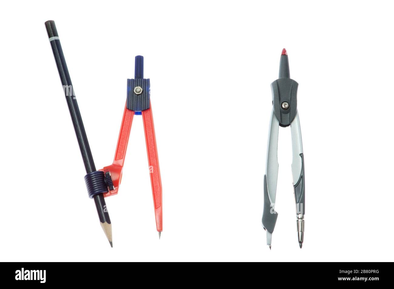 Classic and modern compasses. On a white background Stock Photo - Alamy