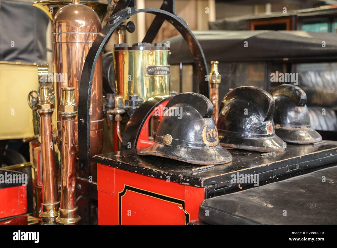 Steam Fire Engine Helmets Stock Photo - Alamy