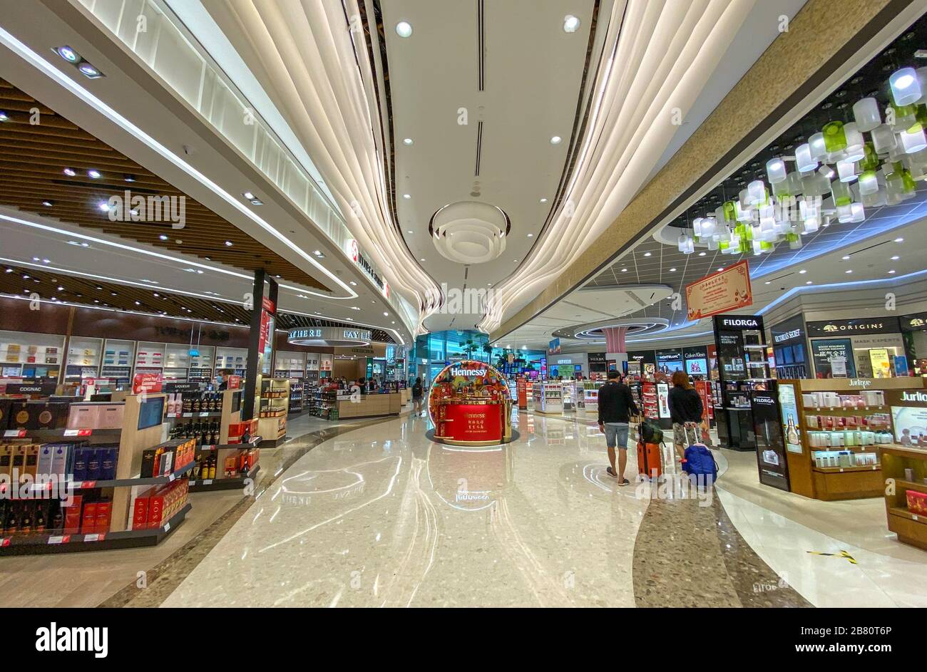 Singapore - Feb 13, 20120. Duty-Free shops at Departure Terminal of ...