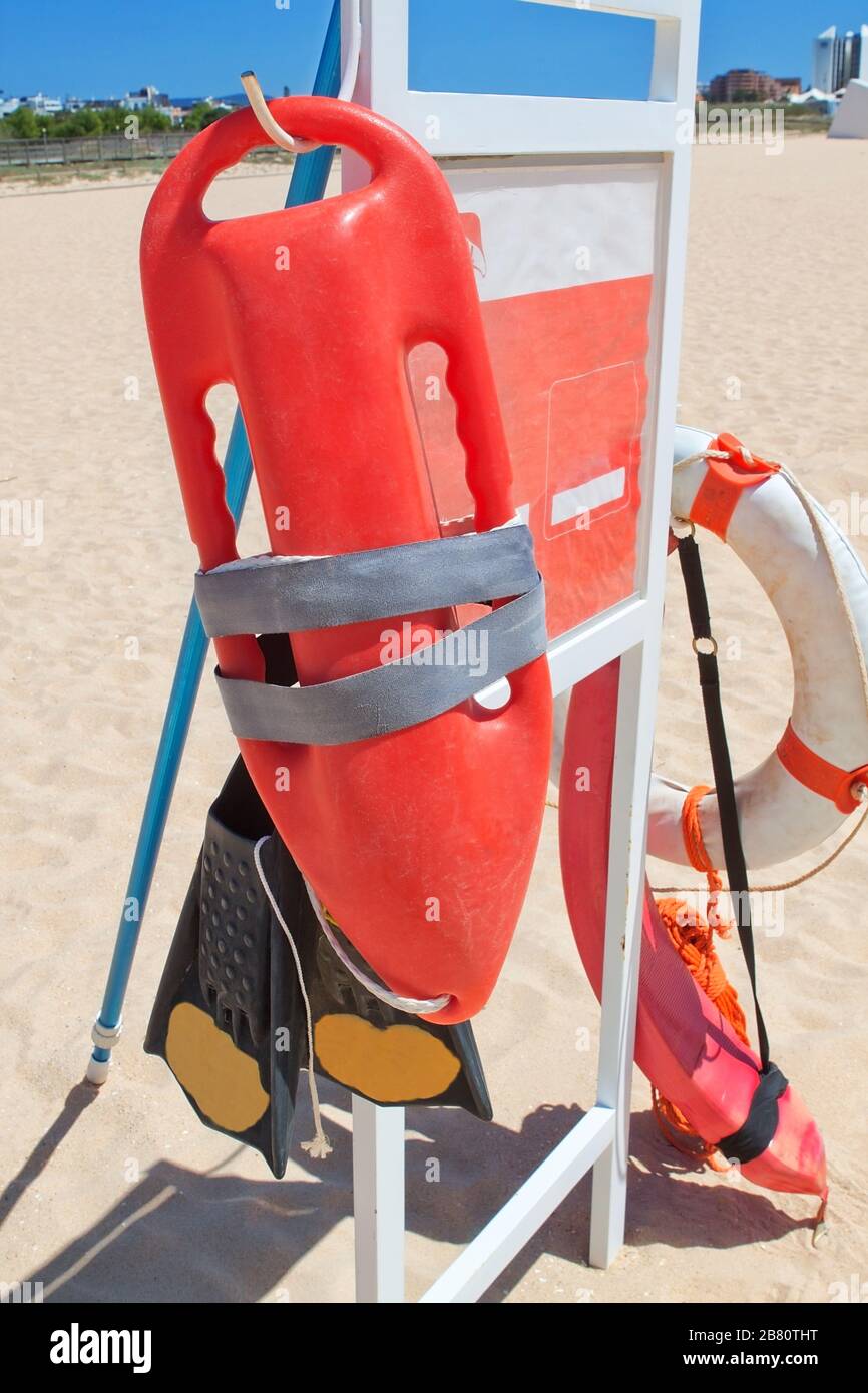 Marine Equipment lifeguard at the beach.Portugal Stock Photo - Alamy