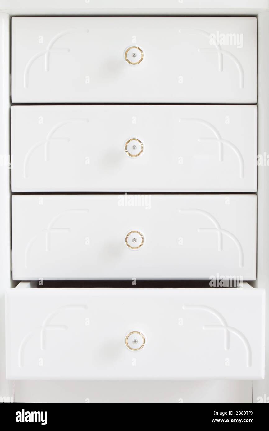 White wooden drawers Stock Photo - Alamy