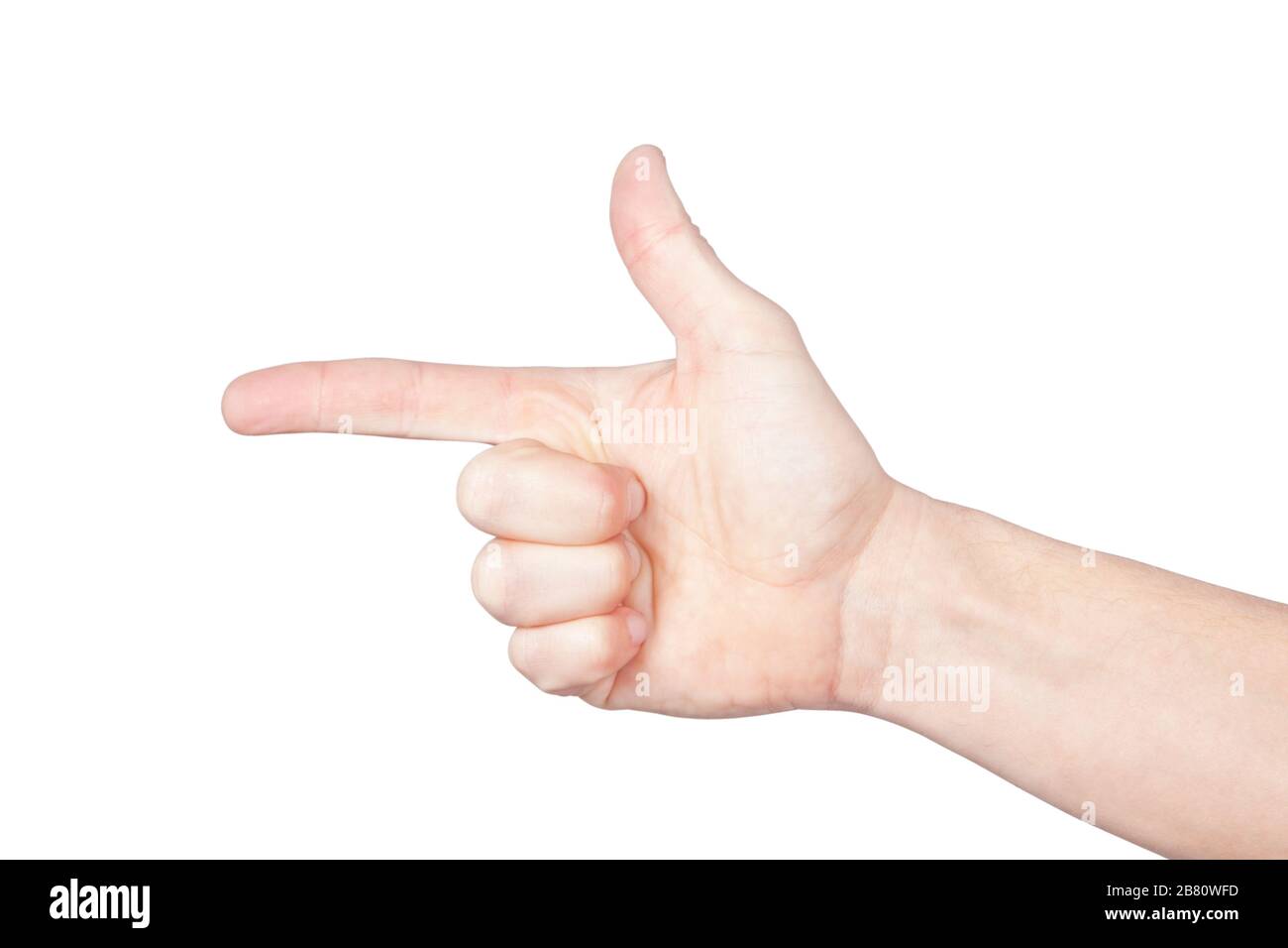 The index finger on a white background Stock Photo - Alamy