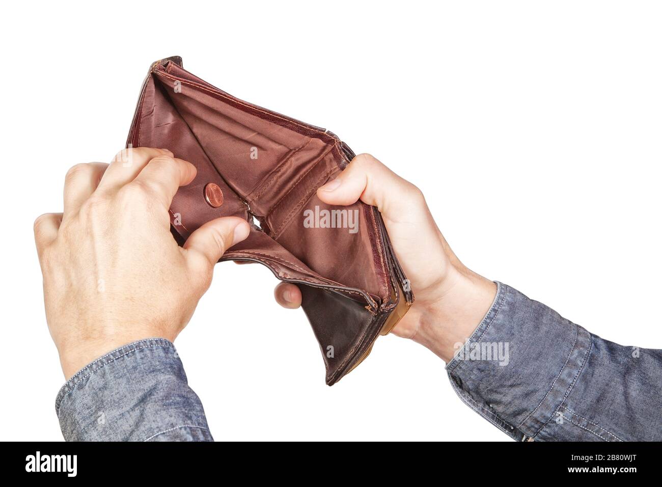 Empty open hands wallet poor crisis shopping money hi-res stock ...