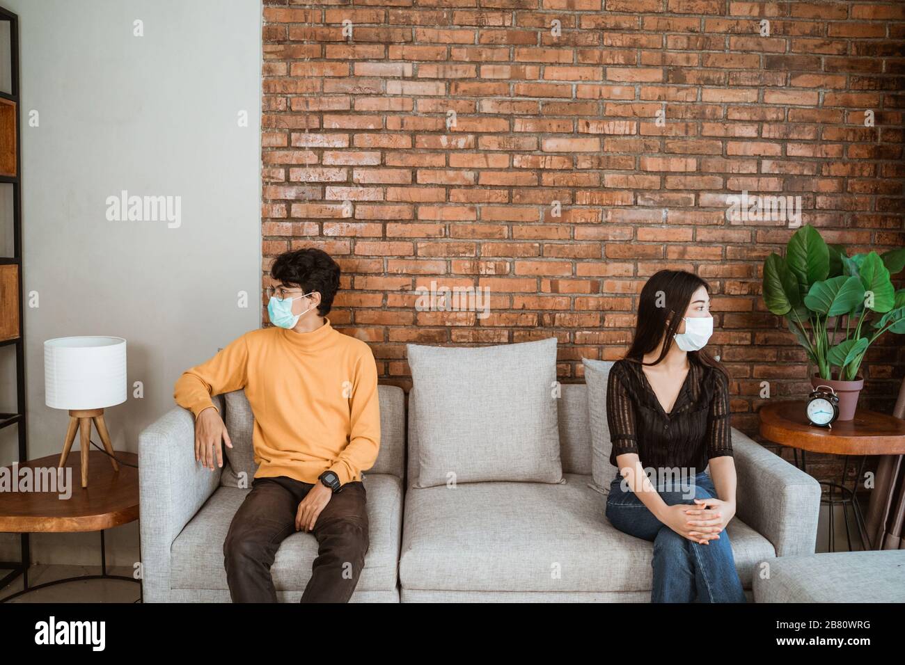 people separating avoiding getting infection during virus pandemic ...