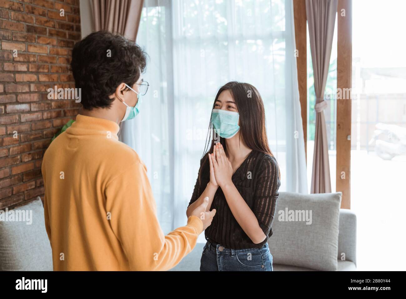 beautiful asian woman refuse to shake hand Stock Photo - Alamy