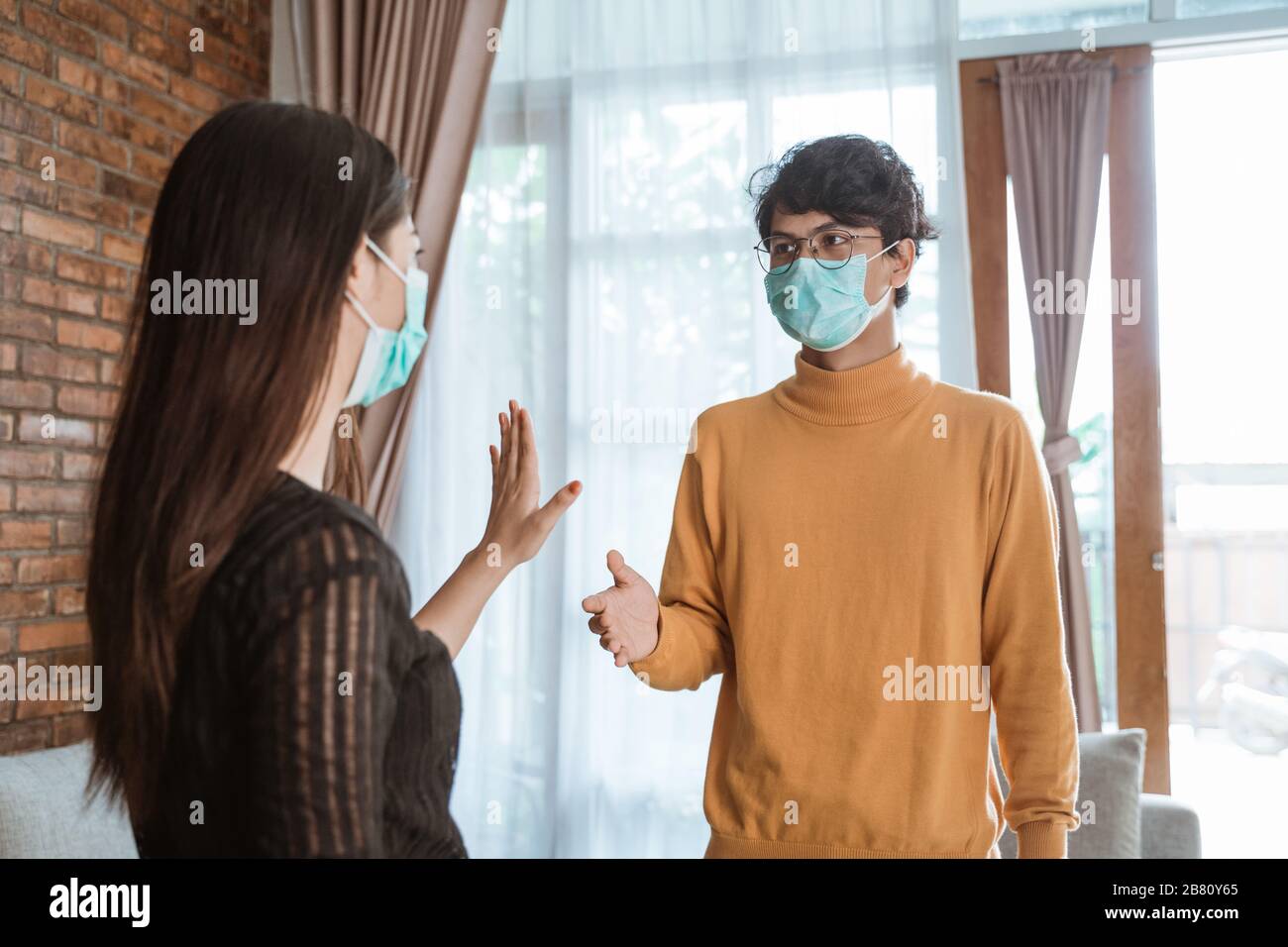 people separating avoiding getting infection during virus pandemic ...