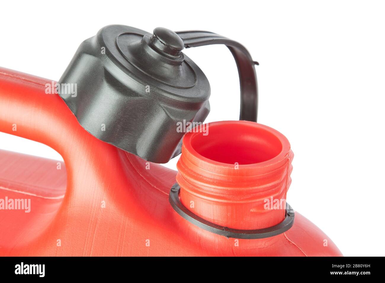Throat red jerry cans for of fuel. On a white background Stock Photo ...