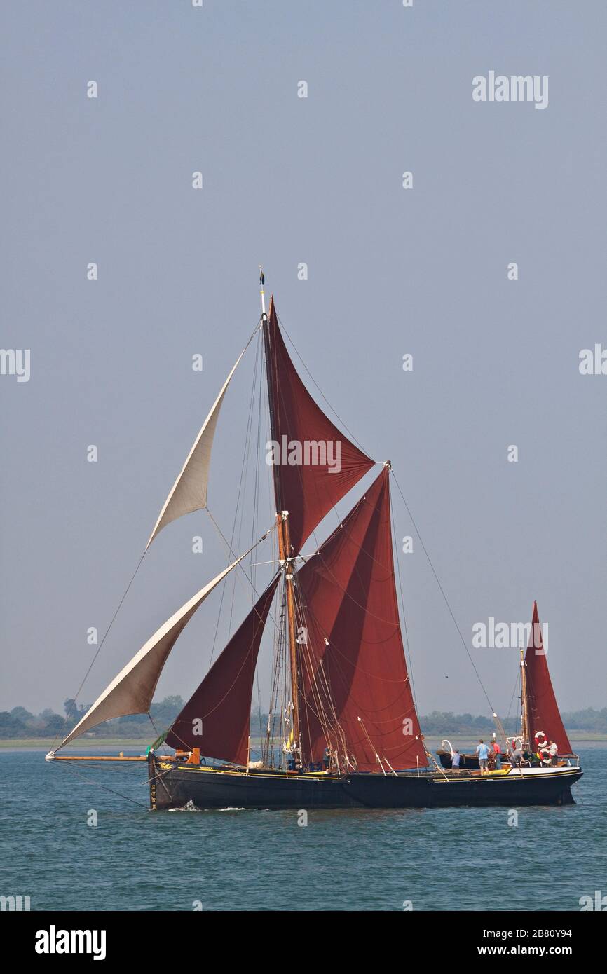 The Thames sailing barge Mirosa in full sail Stock Photo - Alamy