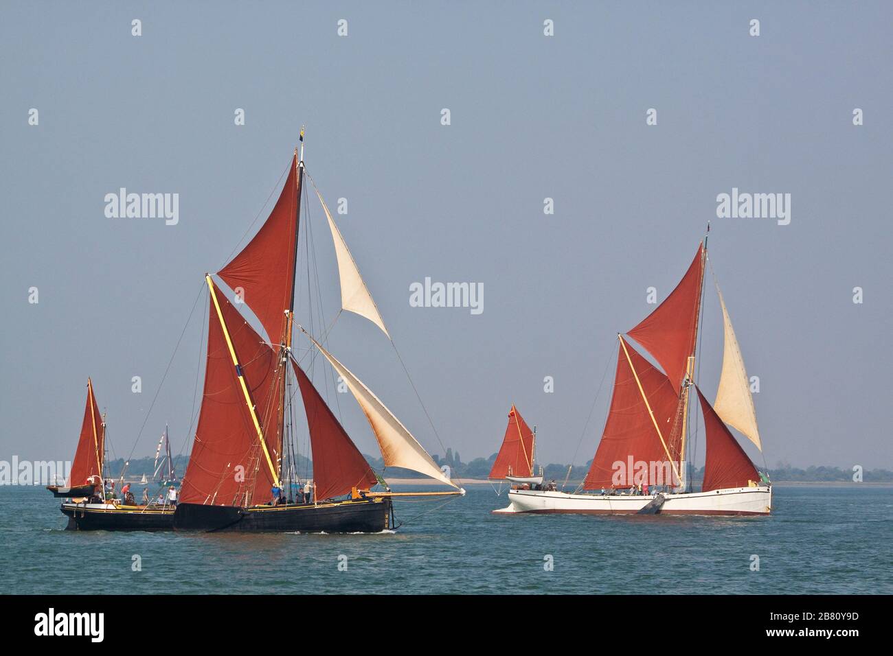 The Thames sailing barges Mirosa and Reminder in full sail Stock Photo ...