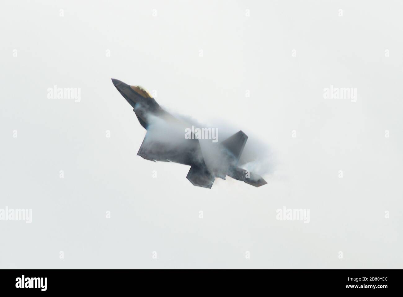 Singapore - Feb 12, 2020. USAF Lockheed Martin F-22 Raptor flying for ...